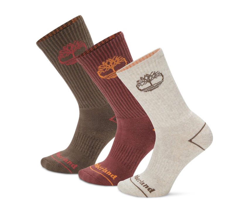 Shop Unisex 3-Pack Bowden Crew Sock Online | Timberland Australia